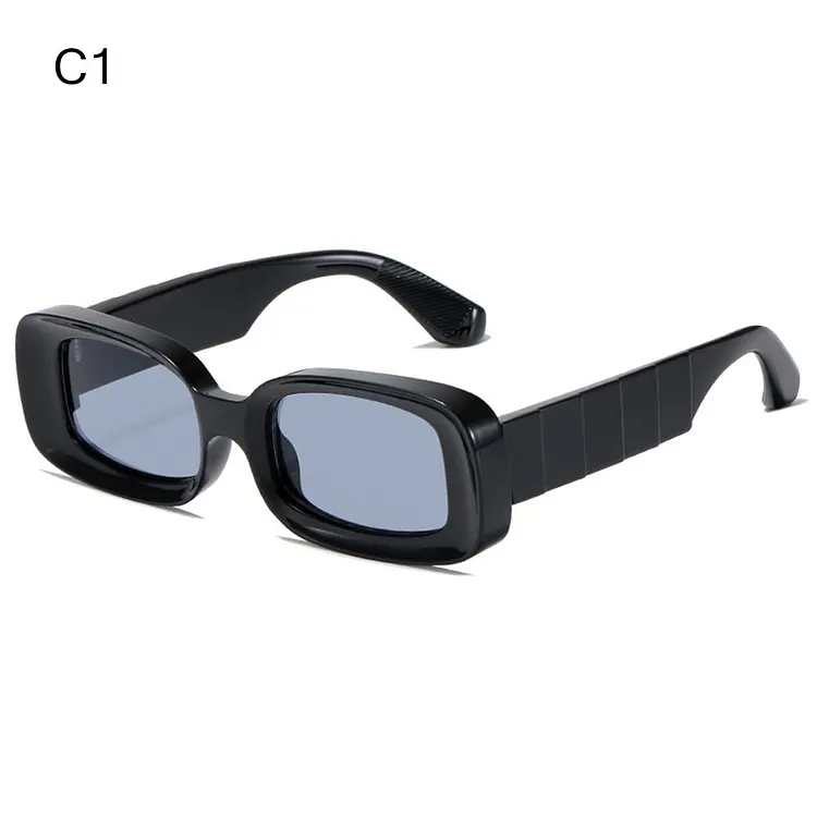 Retro Clear Blue UV400 Small Rectangle Sunglasses Sun Glasses Shades ...
