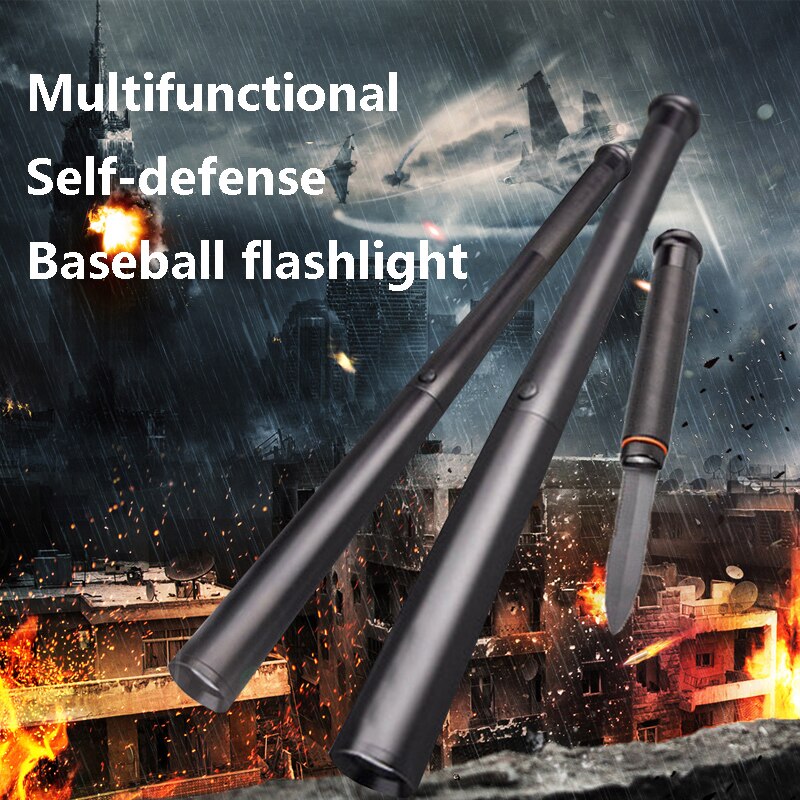 Strong Light LED Flashlight Baseball Bat Long-Range Military Outdoor ...
