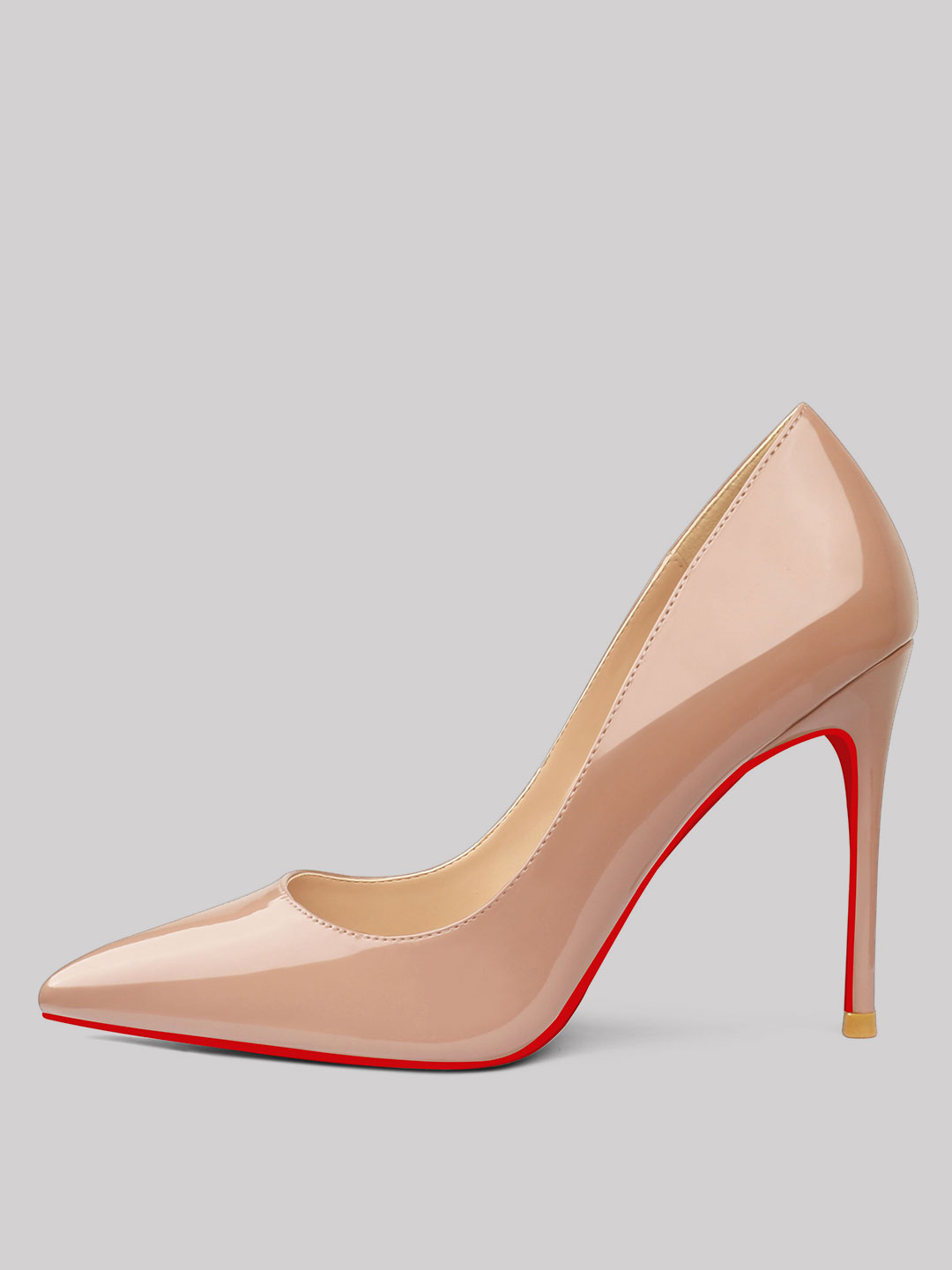 100mm Women's Classic Stiletto High Heels Pointed Toe Red Bottoms Shoes ...