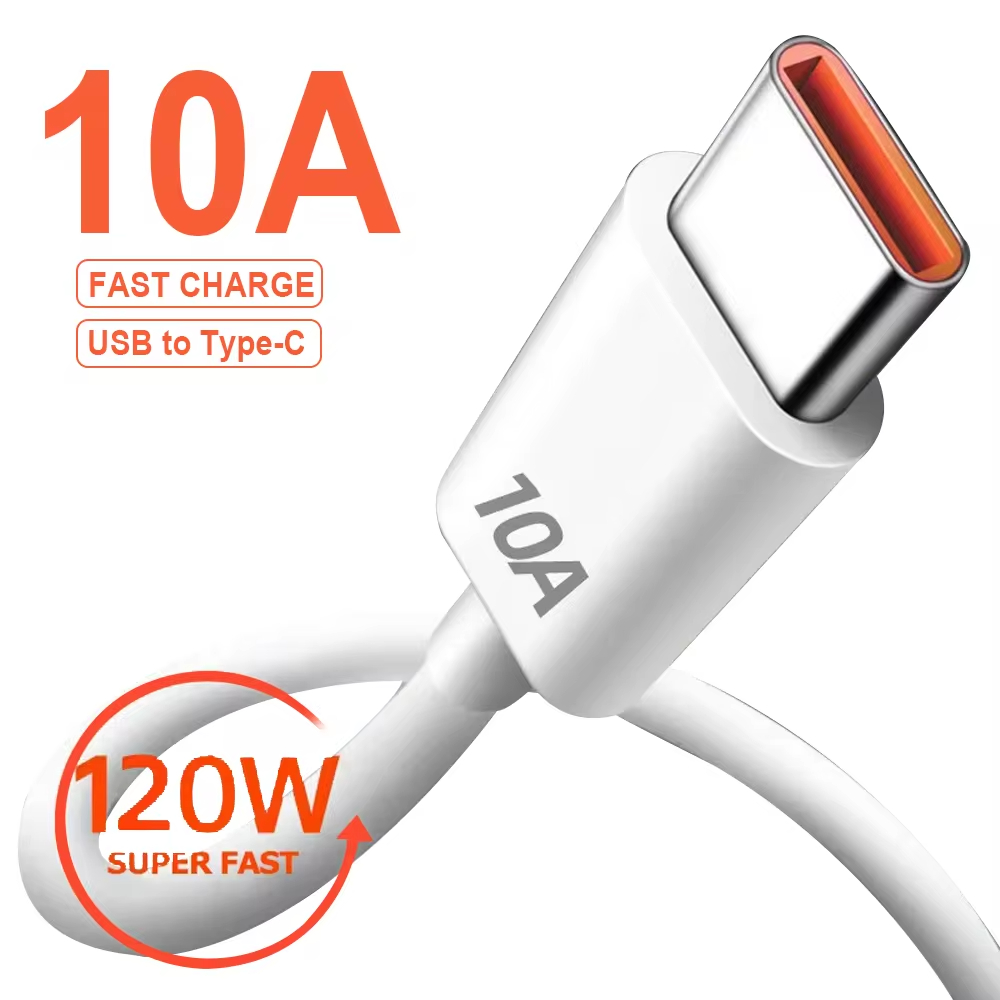 USB Type C Cable 120W 10A Fast Charging Wire Mobile Phone USB For ...