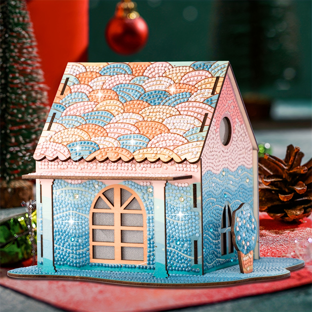5D Diamond Painting Building Block Puzzle Christmas House Set