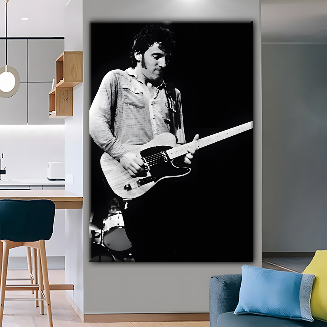 Bruce Springsteen Playing Guitar Live Canvas Wall Art