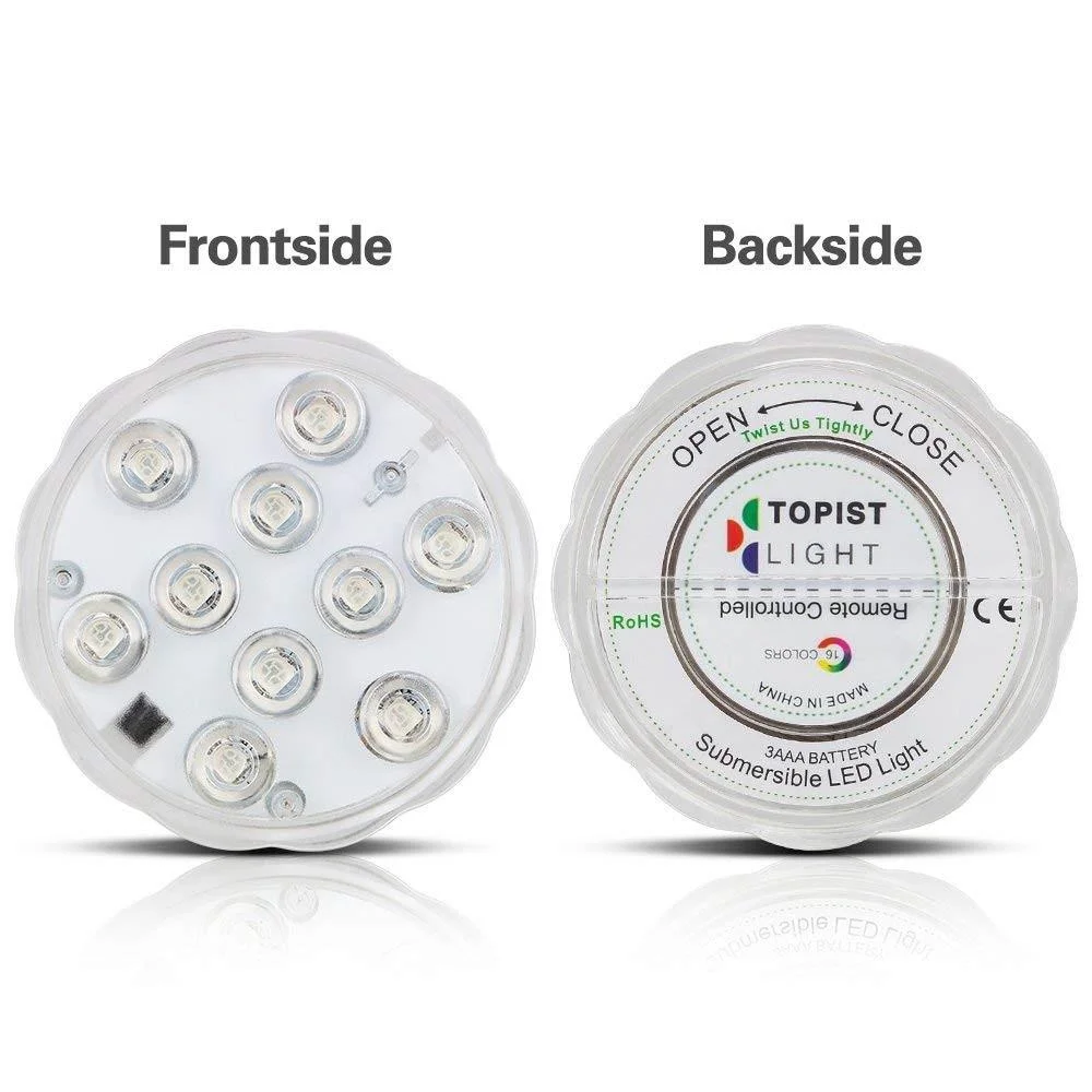 4PC Underwater lamp IP68 Waterproof Multi Color Battery Operated Remote ...