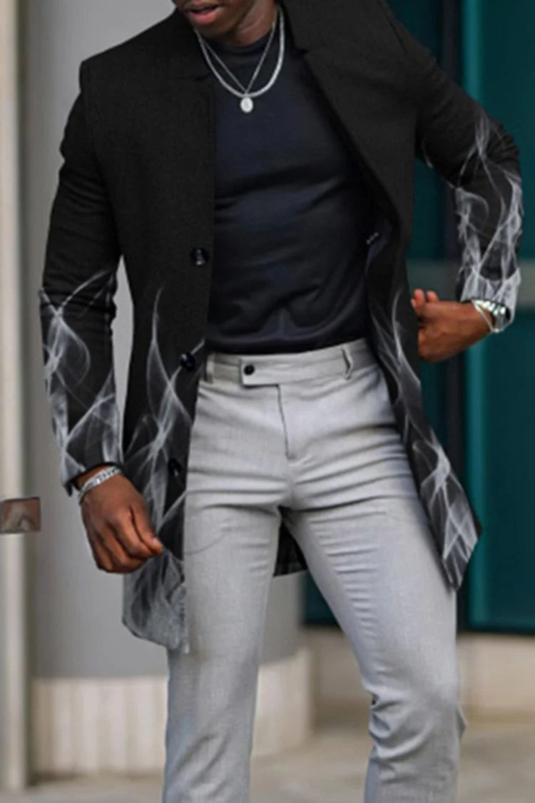 Fashion Men's Gradient Woolen Coat