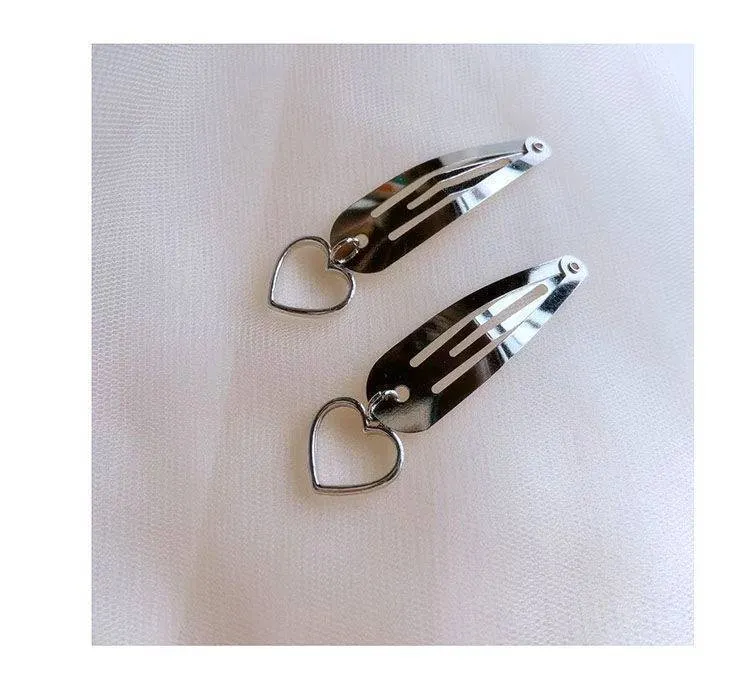 HEART CROSS HAIR CLIP SET (4 PCS)
