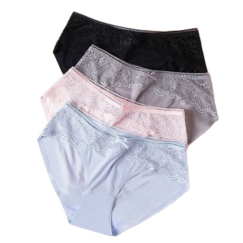 Uaang Underwear Sexy Women Panties Ice Slik Cute Bow Girls Briefs Sexy ...