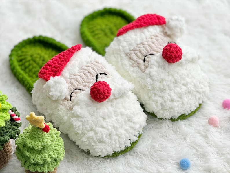 Crochet Christmas Slippers Collection Pattern