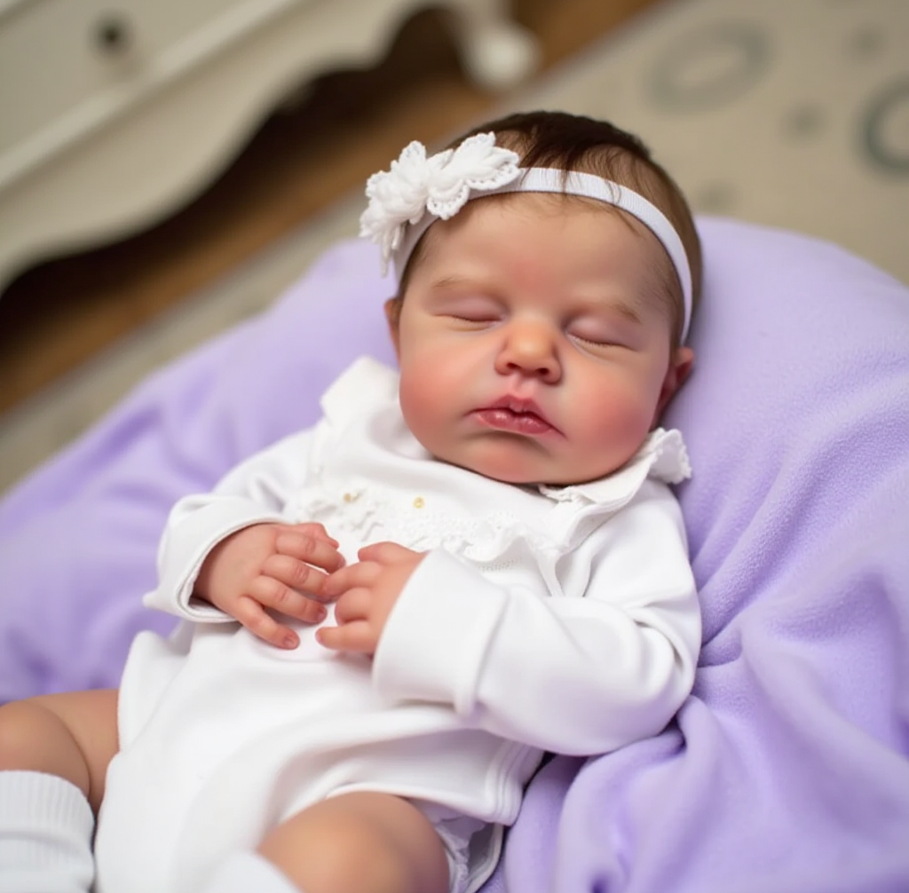 20" Reborn Lifelike Sleeping Baby Girl Fukion Cloth Body Reborn Doll ...