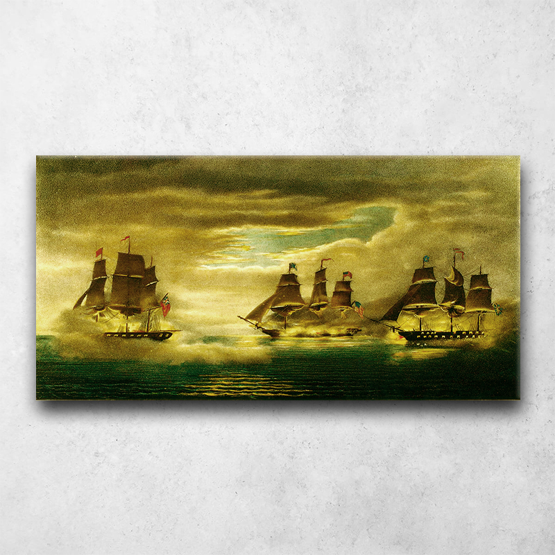 The USS Constitution 1798 vs HMS Cyane 1806 and HMS Levant 1813 Canvas ...
