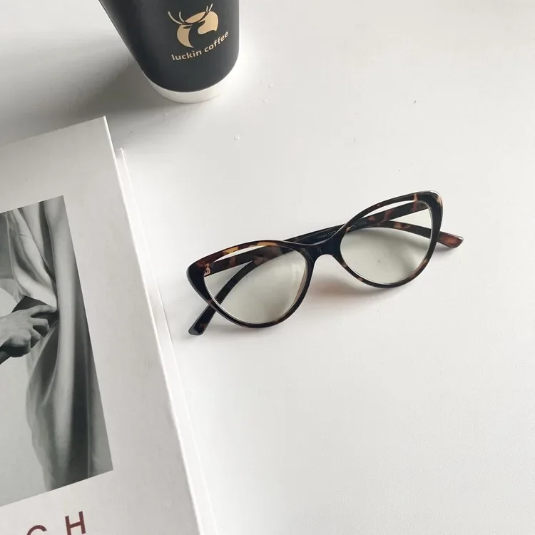 TR90 Inverted Triangle Cat Eye Glasses Frame Girl Ins No Makeup Plain ...