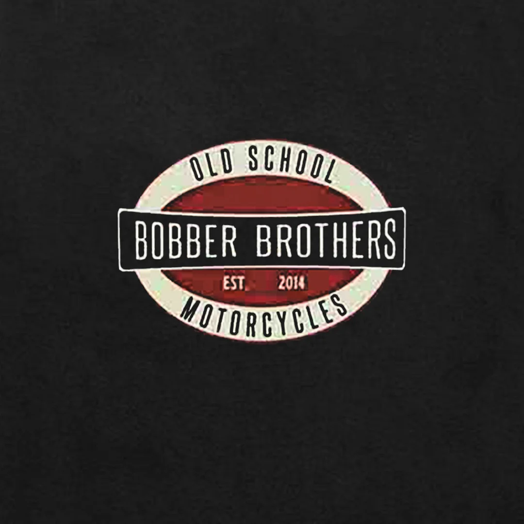 BOBBER BROTHERS Letter Monogram Casual Black Print T-shirt