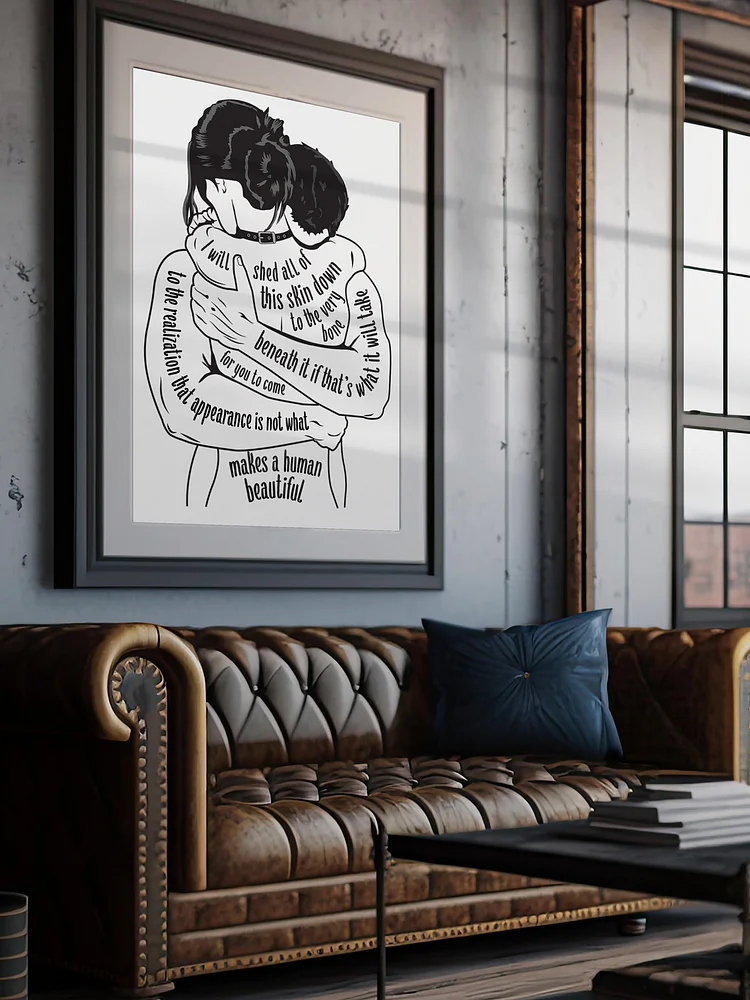 BDSM Art Print | Dom Embracing Sub | Dominant Gift | Printable Digital ...