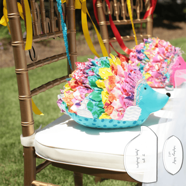 Fabric Ruffle Hedgehog Toy Template-With Instruction