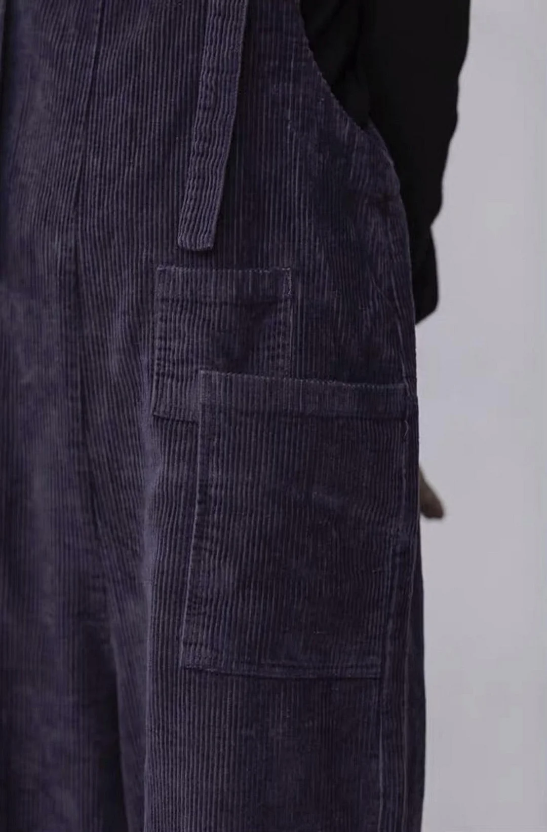 Women's Purple Casual Corduroy Overalls Winter Loose Overalls