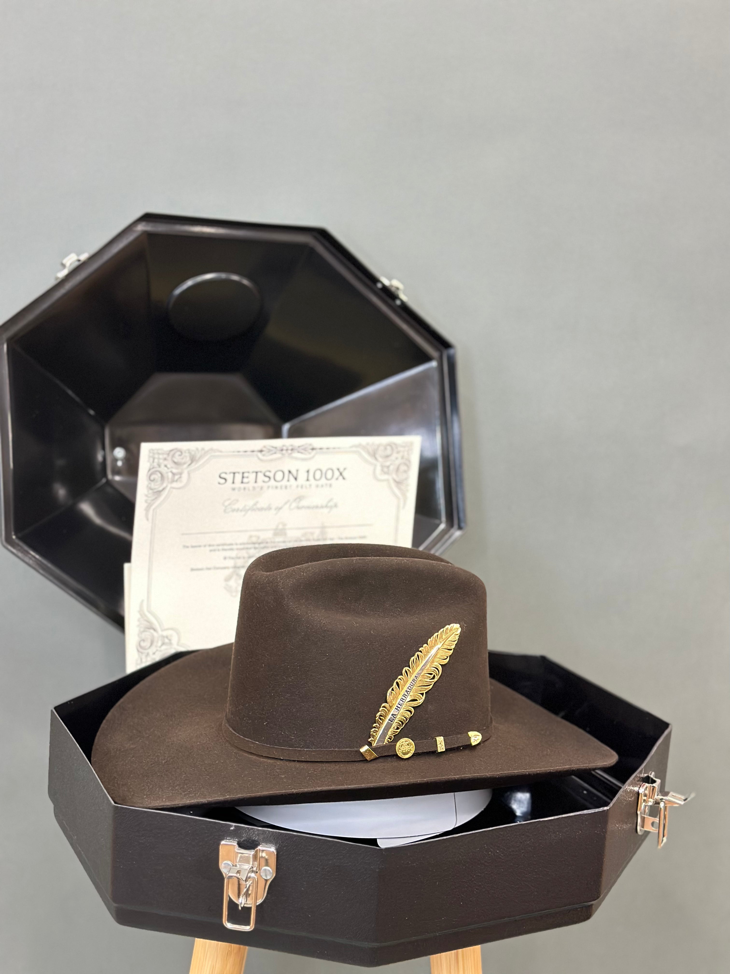 STETSON COWBOY HAT 100X EL PRESIDENTE CHOCOLATE