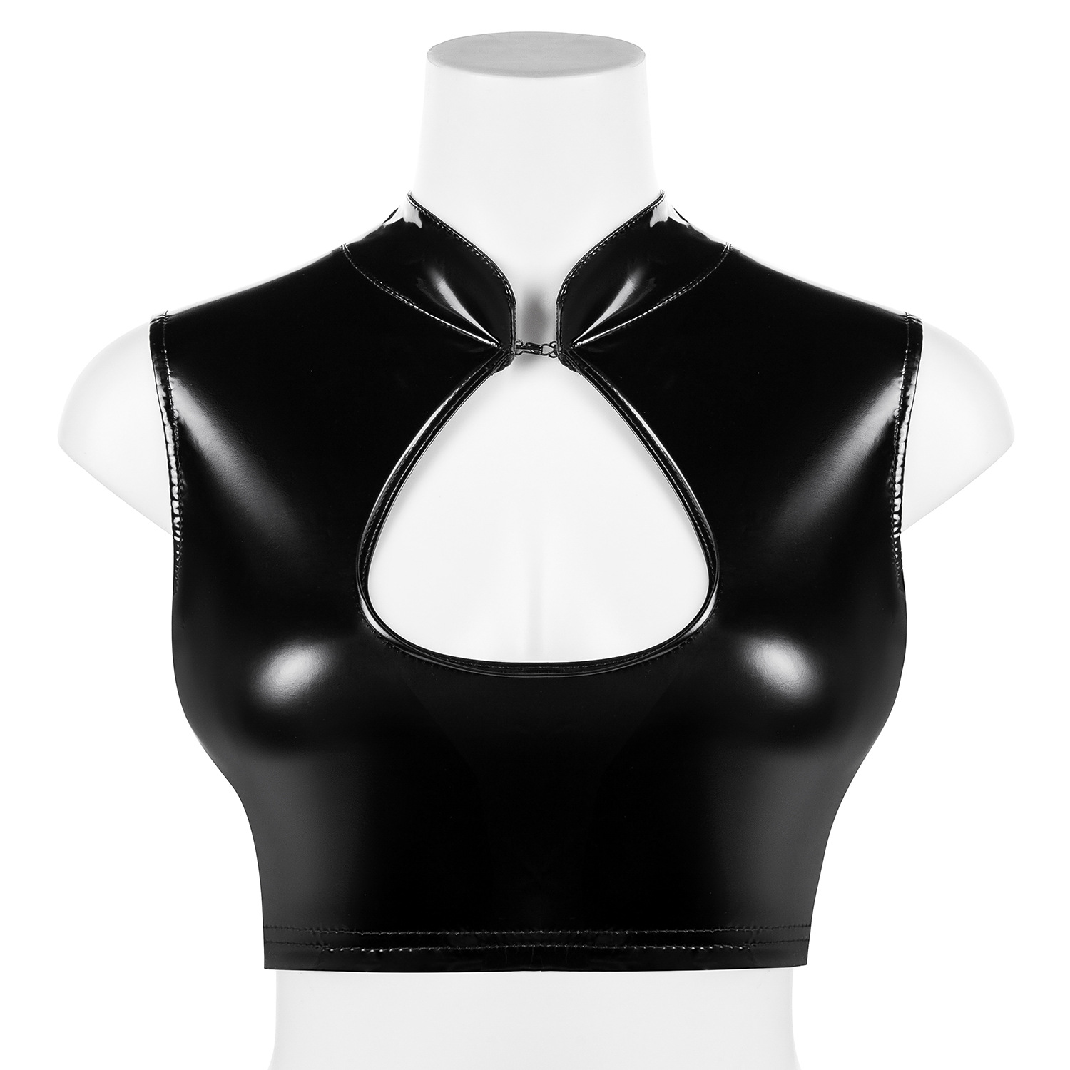 Uaang Uaang PVC High Bright Patent Leather Sexy Shaping Vest Leather ...