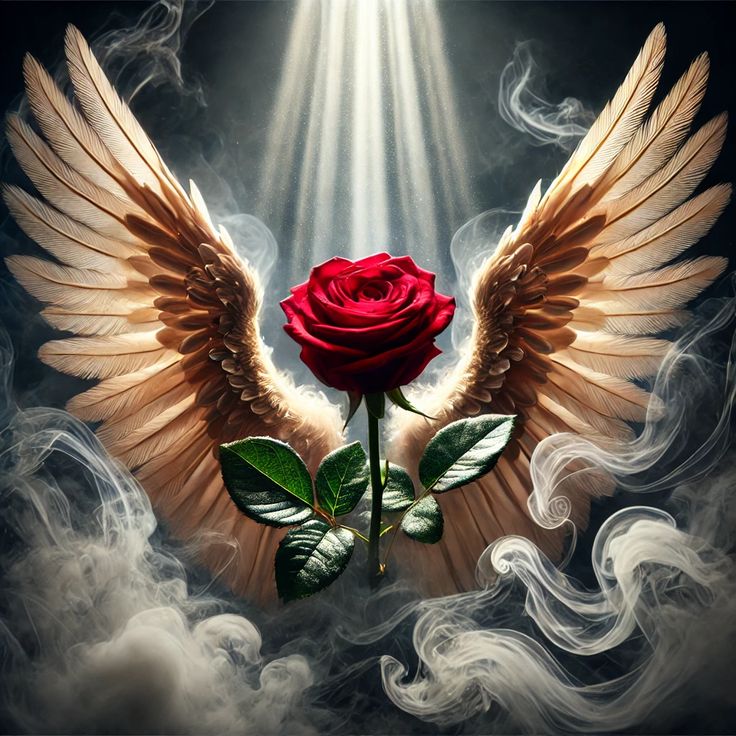 Angel Wings Rose (velvet cloth) AB drill full round/square diamond painting