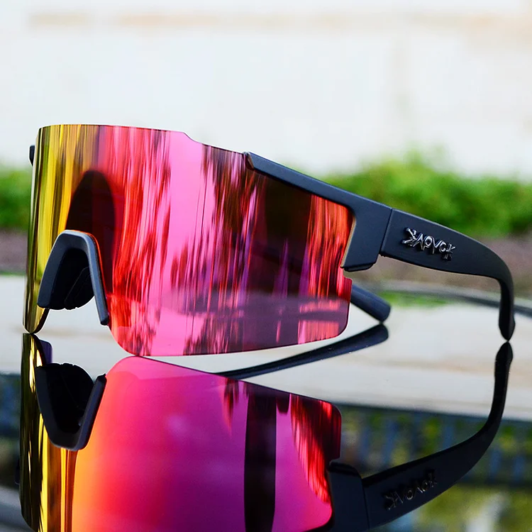 KAPVOE Photochromic Outdoor Sports Bicycle Cycling Glasses Men and Women Mountain Bike ...