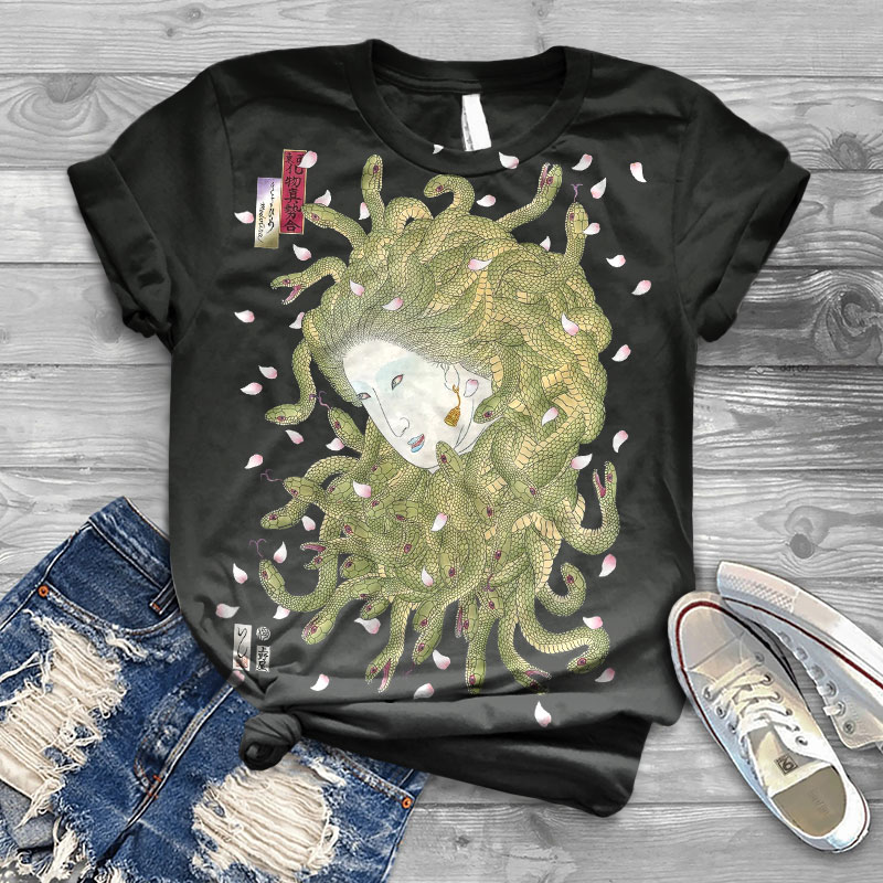 Japanese Ukiyoe Medusa Print T-shirt