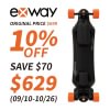 Exway Flex Electric Skateboard Longboard with Split Super Flex Deck ...