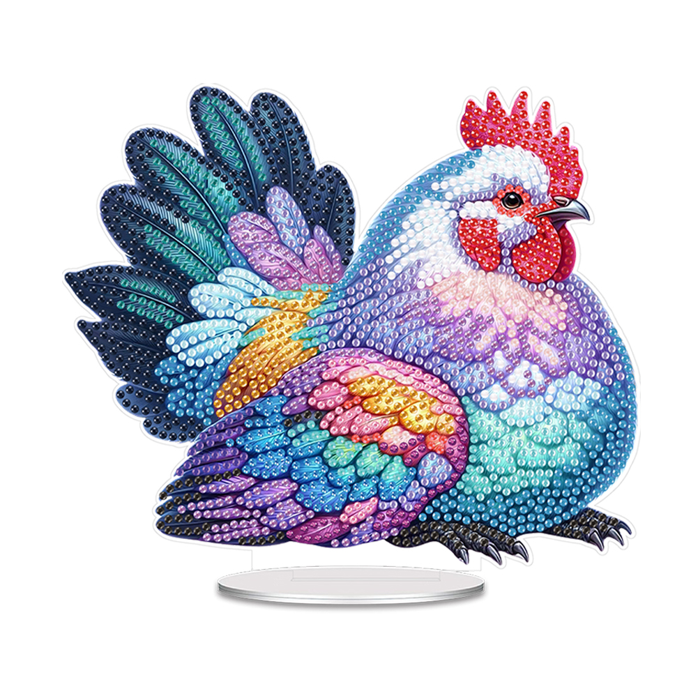 DIY Chicken Diamond Painting Acrylic Desktop Ornaments