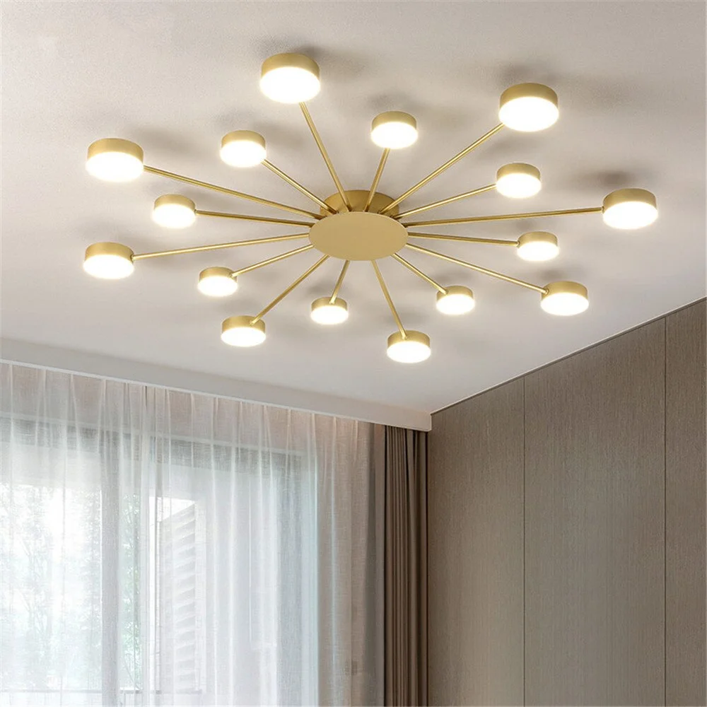 Europe Luxury LED Ceiling Lamp Gold Indoor Lighting Vintage Shop Study ...