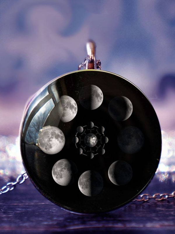 Moon Phases Crystal Necklace