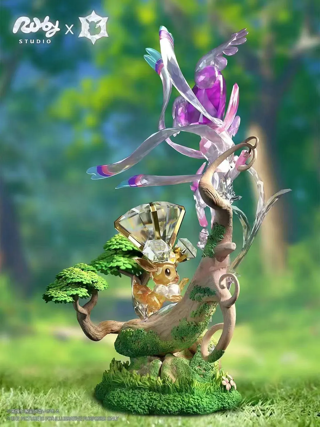 Terastallized Eevee Forest Series 001 Sylveon & Eevee - Pokemon Resin ...