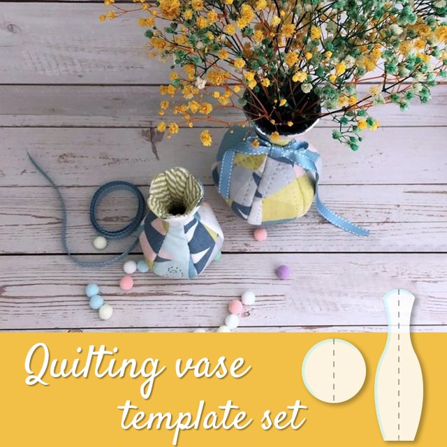 Quilted Fabric vase Sewing pattern