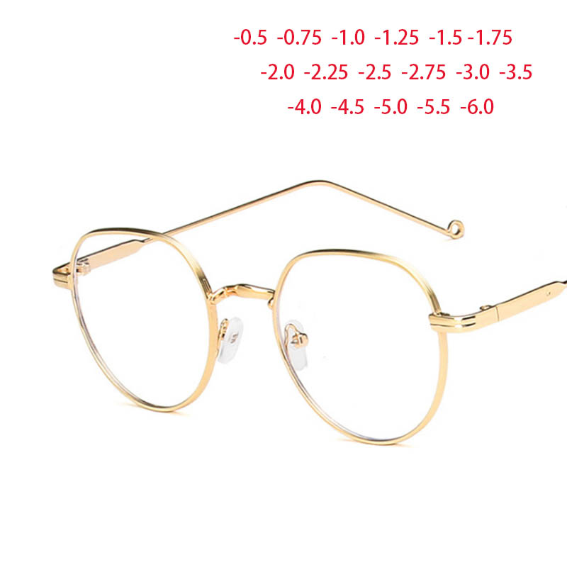 Metal Oval Frame Clear Lens Glasses Small Simple Myopia Nerd Spectacles ...