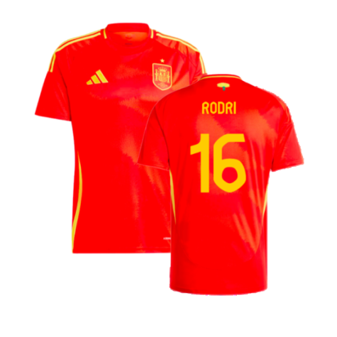 Spain Rodri 16 Home Shirt Kit EURO 2024