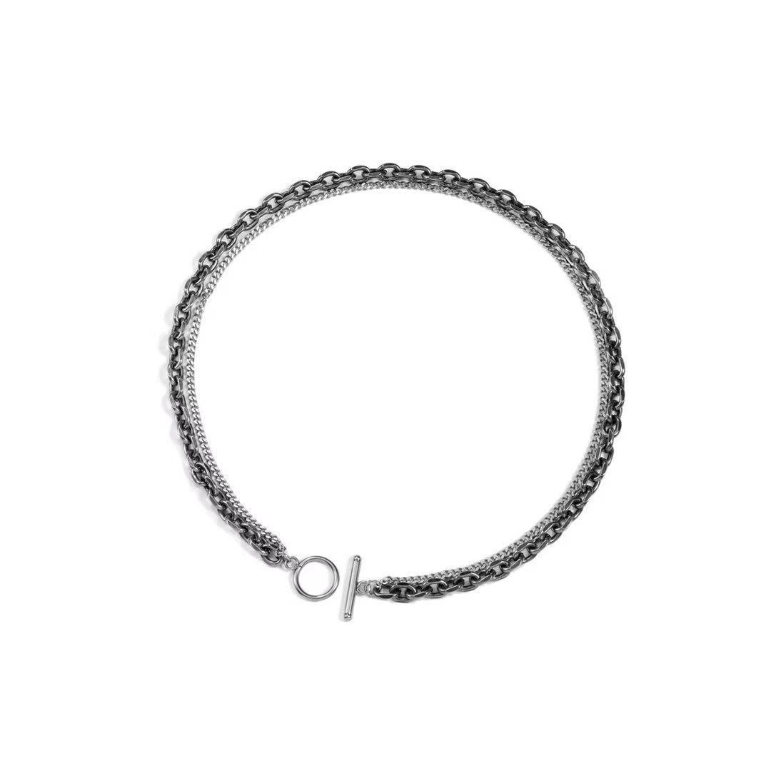 fashionable-hip-hop-one-button-double-necklace