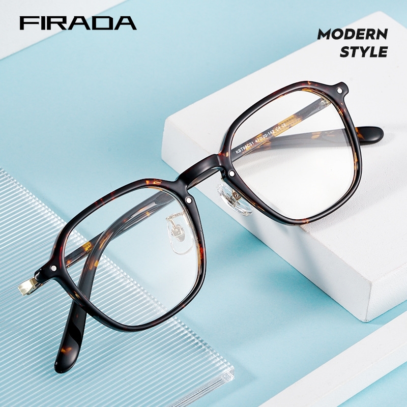 FIRADA Eyewear Frames Retro Square Acetate Fiber Eyeglasses Optical ...