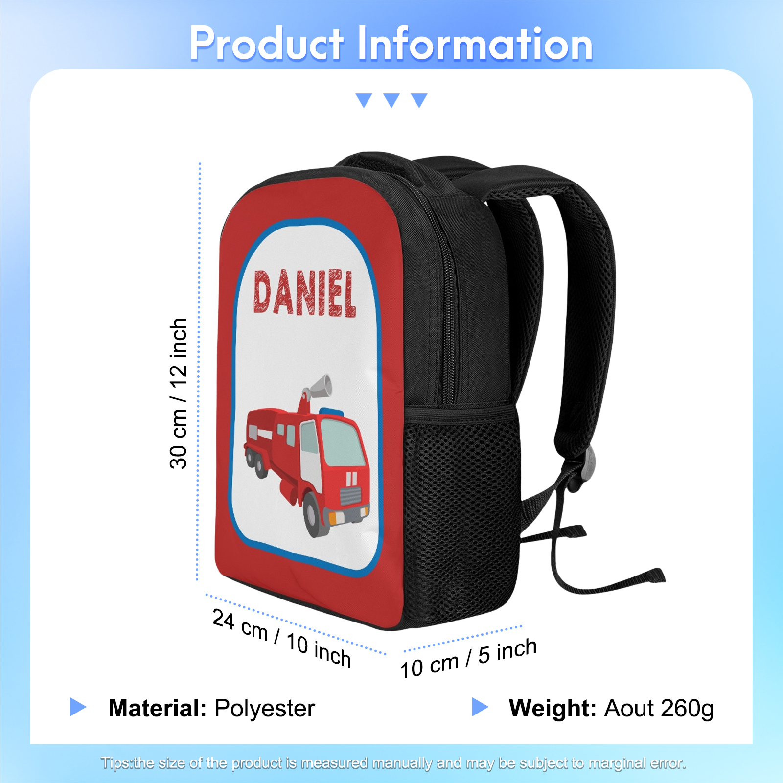 Personalized Bus School Bag Name Backpack, Customized Schoolbag Travel ...