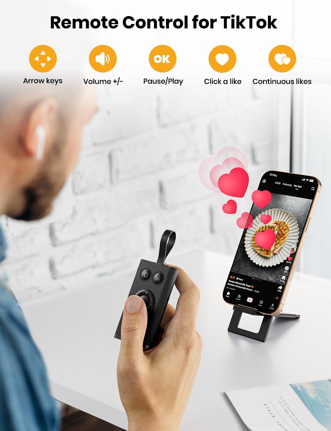 Bluetooth Remote Control Scroller for TikTok