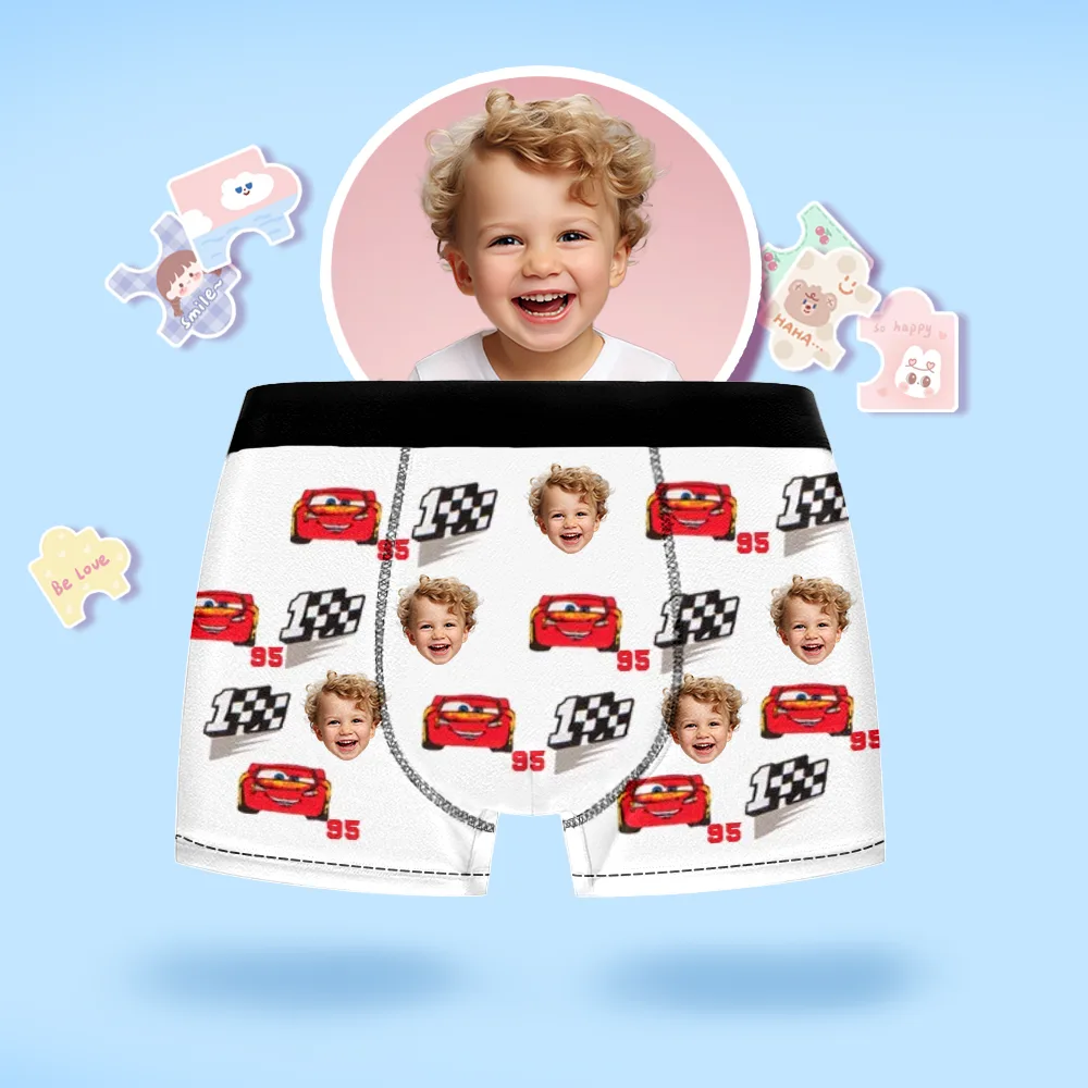 Custom Face Boy's Boxer Cars Lightning Mcqueen Underwear, Birthday ...