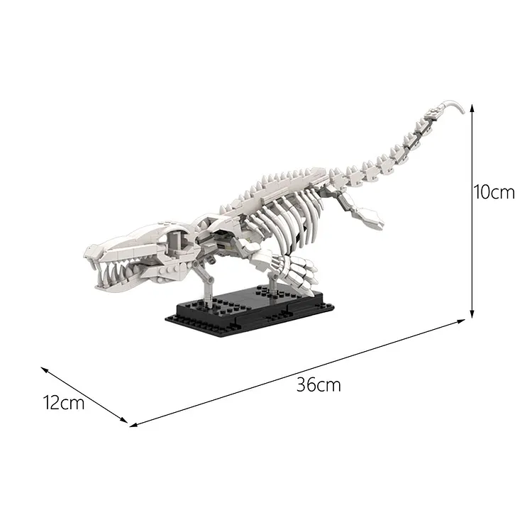 MOC Jurassic Dinosaur Mosasaur Fossil Skeleton Monster Bone