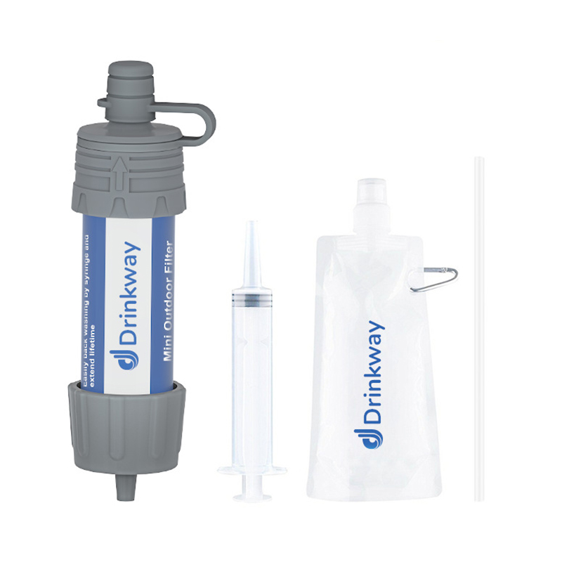 Khaki Grey Outdoor Camping Survival Portable Water Purifier Tool