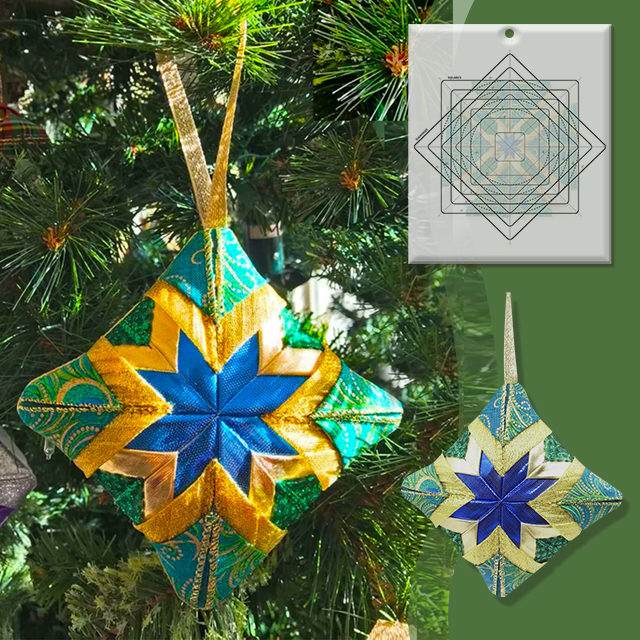 Folded Ribbon Ornament Template -With Instructions