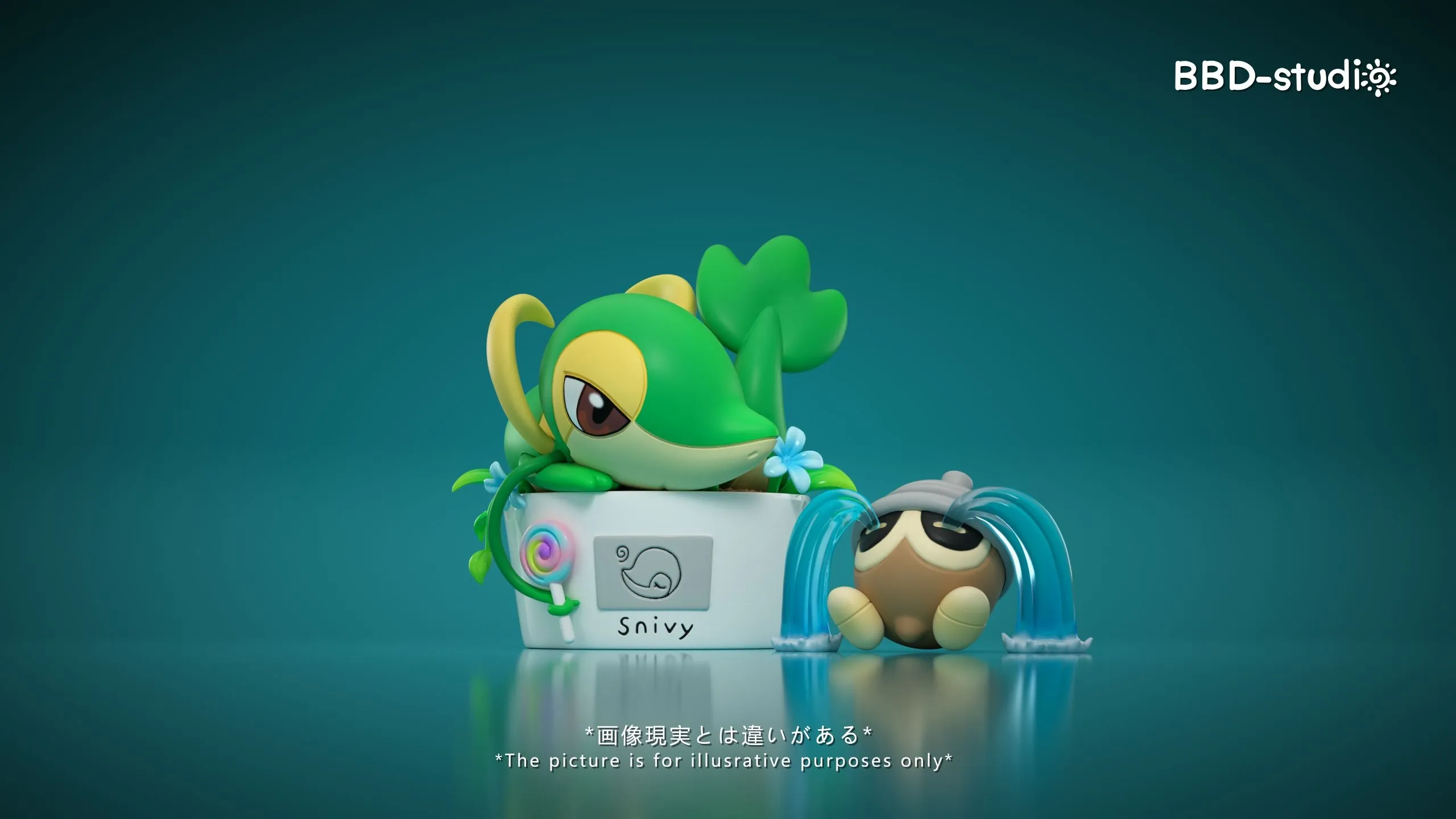 Pokemon Bonsai Series 005 Snivy & Seedot - Pokemon Statue - BBD-Studios