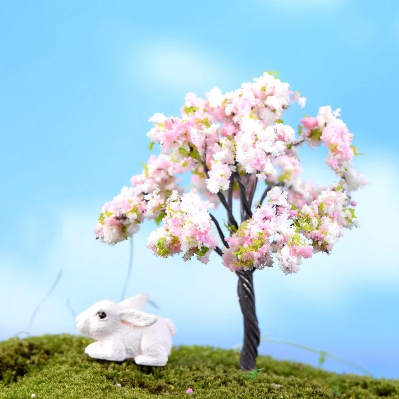 1 Pcs Garden Cute Mini Sakura Miniatures Simulation Trees Plastic ...