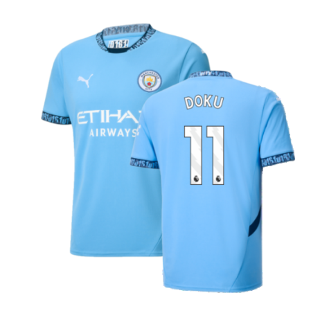 Manchester City Jérémy Doku 11 Home Shirt Kit 2024-2025
