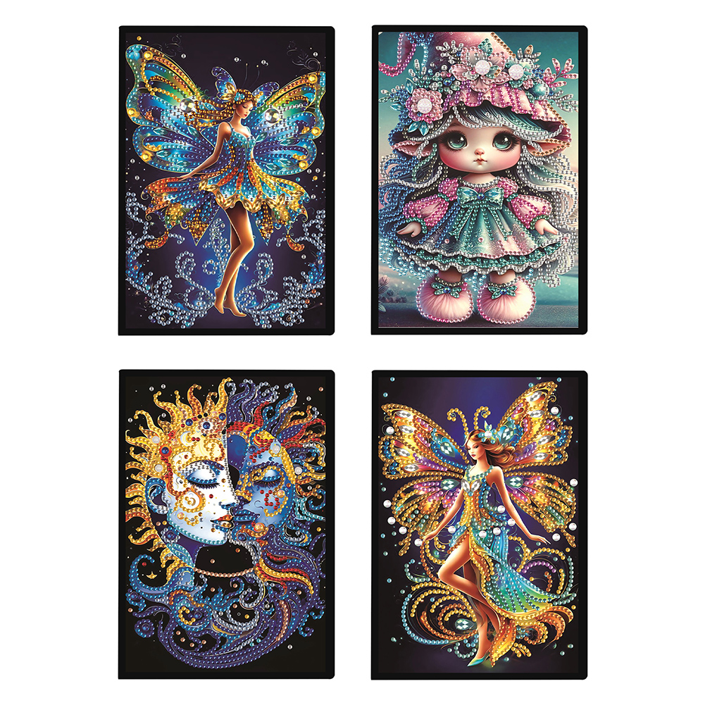 50 Pages A5 Special Shaped Elf Face 5D DIY Mosaic Drill Notebook Craft ...