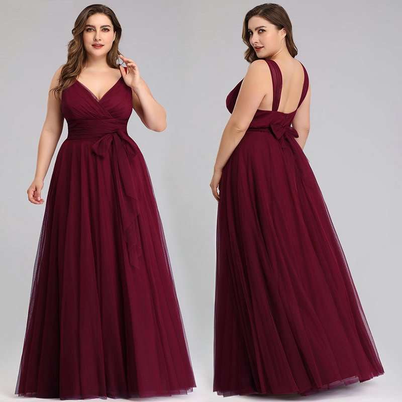 Bellasprom Sleeveless Plus Size Prom Dress Long Evening Gowns Online V Neck