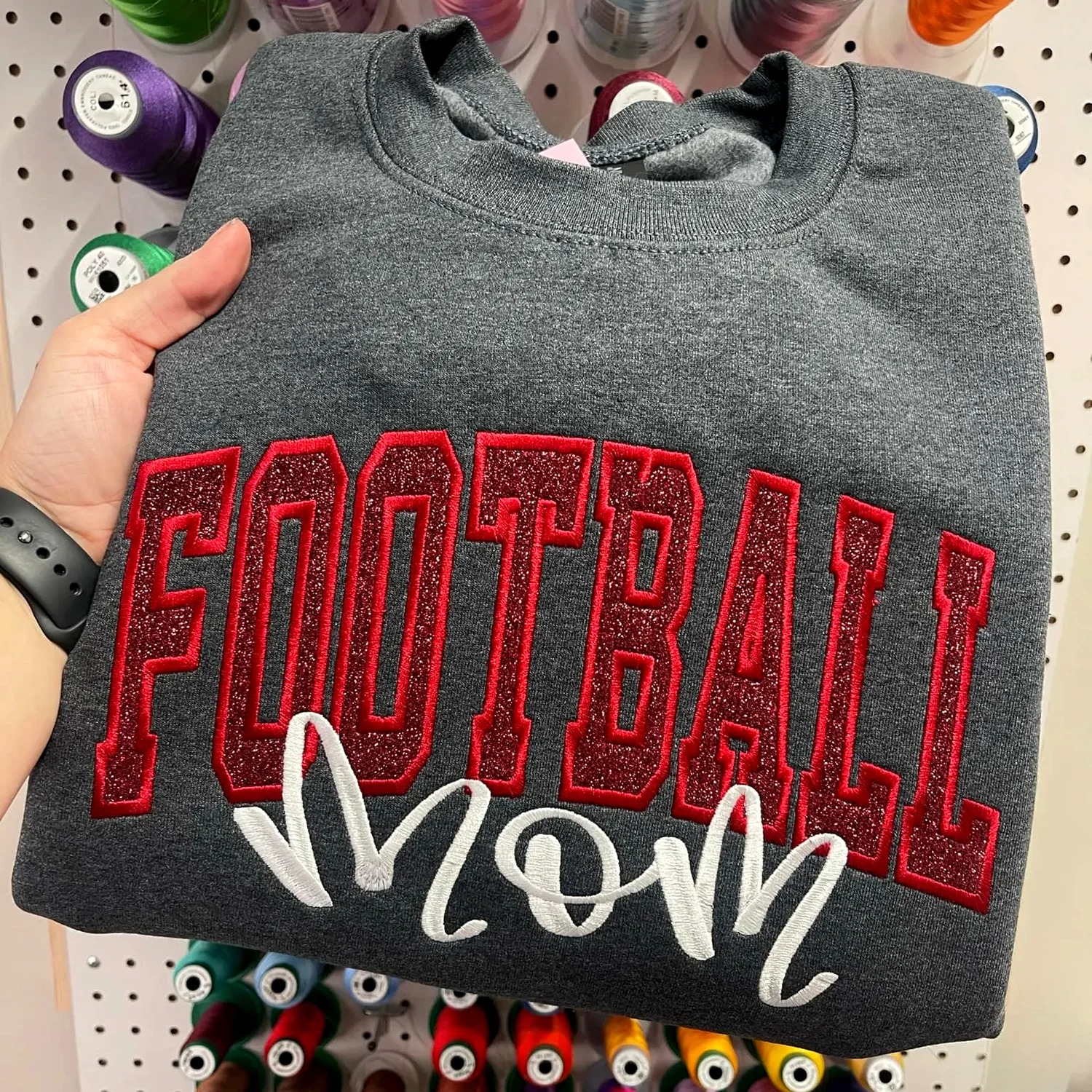 Custom Embroidered Glitter Dance Mom Sweatshirt | Embroidered with ...