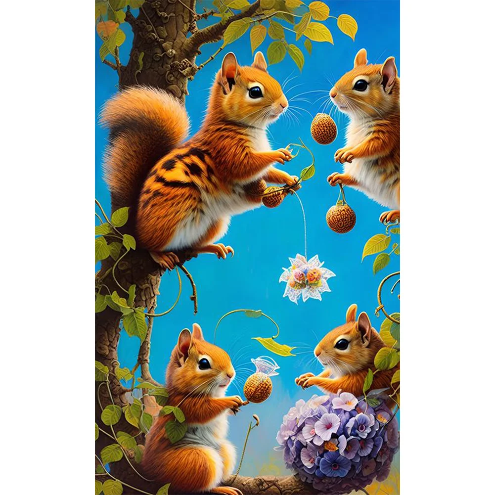 Squirrel (velvet cloth) AB drill full round/square diamond painting