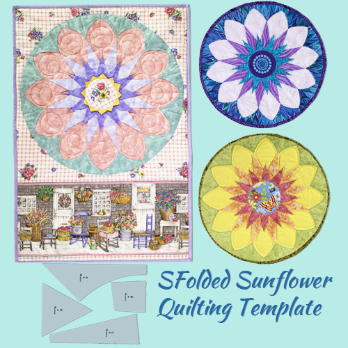 Folded Sunflower Quilting Pattern Template