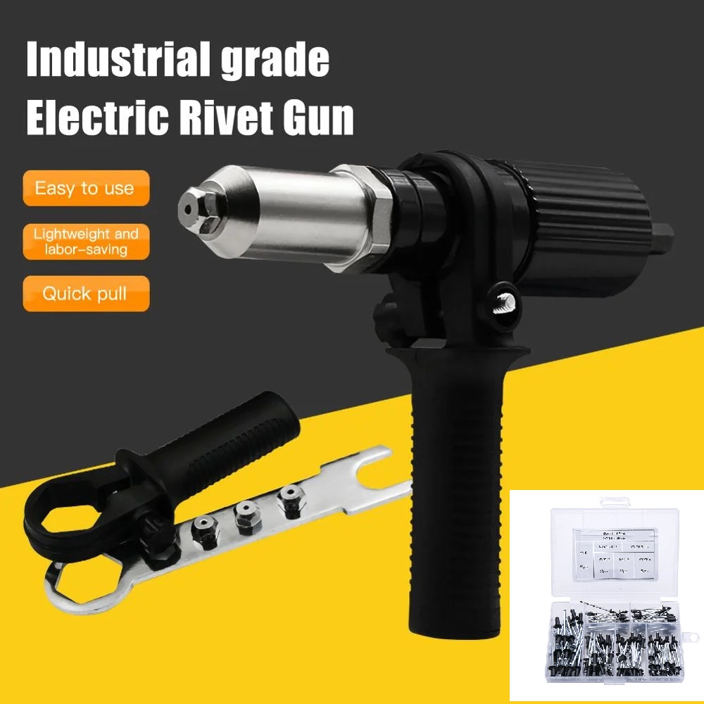 Professional Rivet Gun Adapter Kit with 4Pcs Different Matching Nozzle ...