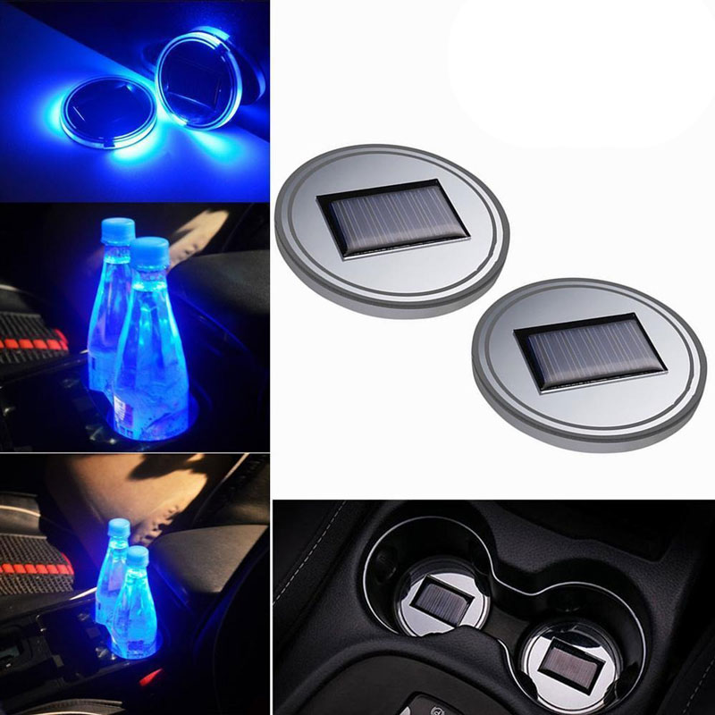 Solar-Powered Cup Holder Lights (2 Pack)