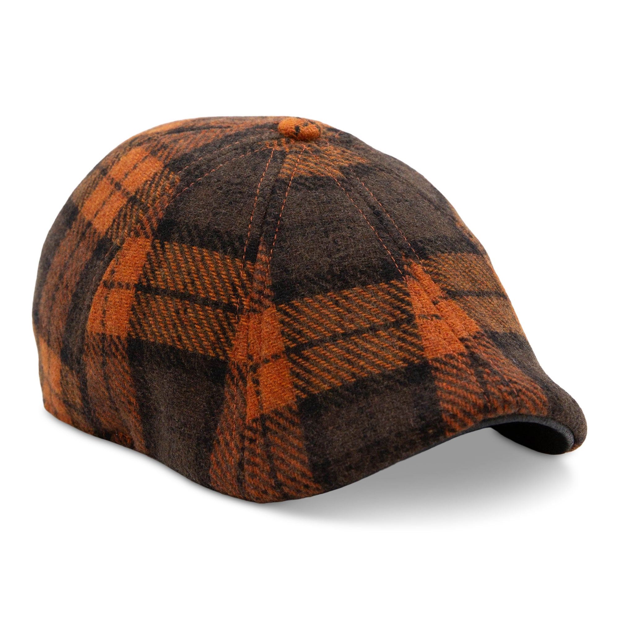 The Jack-O’-Rose Boston Scally Cap - Orange Plaid